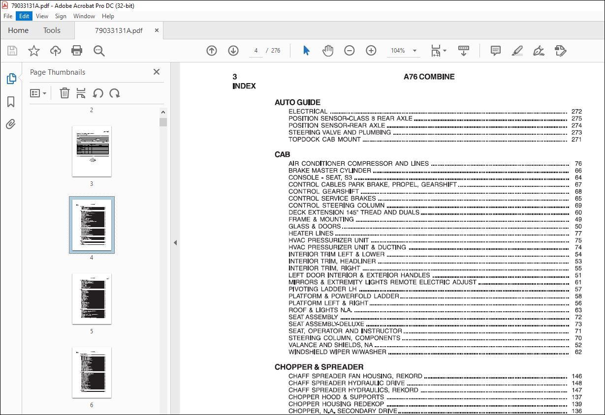 Gleaner NA Harvesting A76 Combine Repair Time Schedule Manual 79033131A – PDF DOWNLOAD
