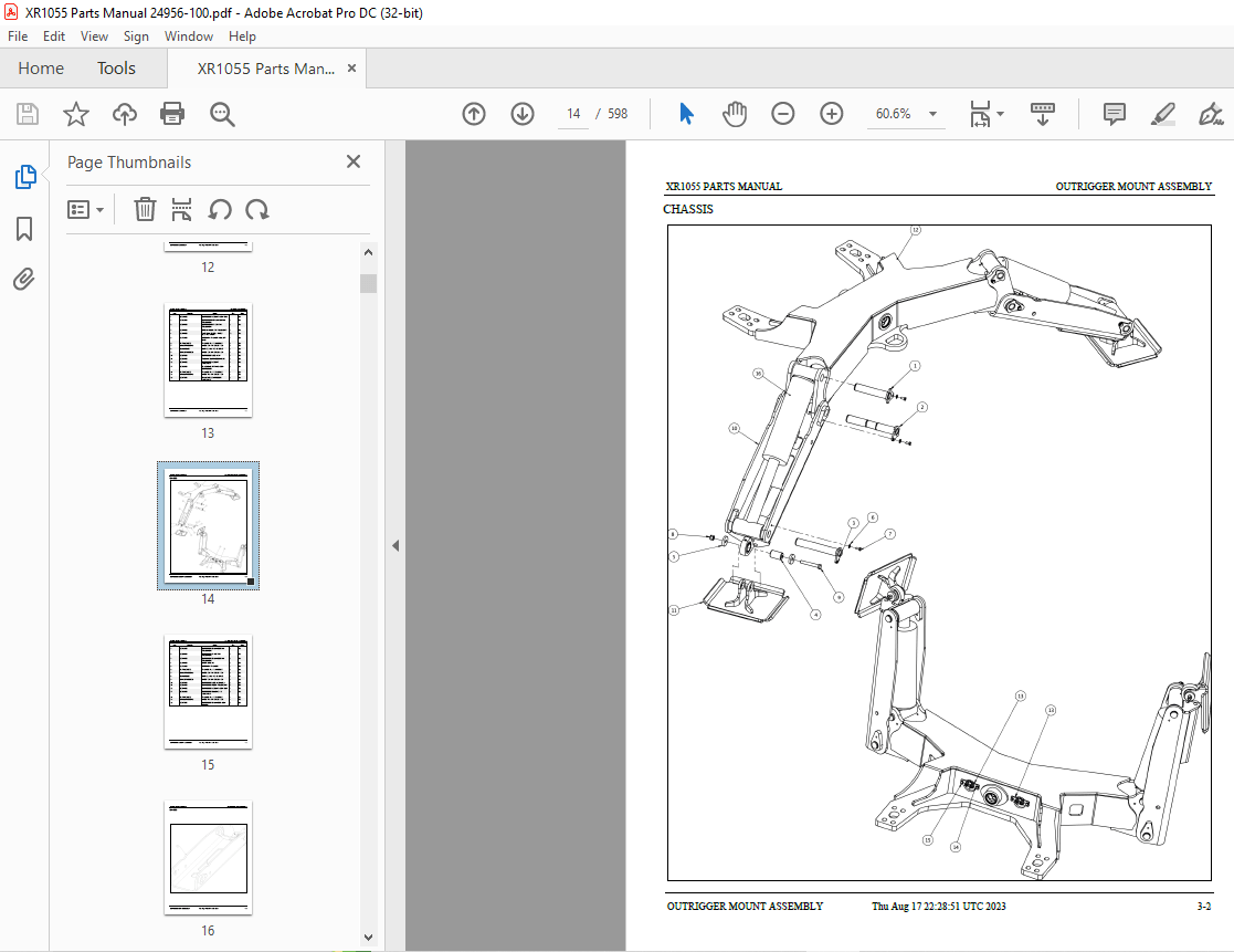Xtreme Telehandler XR1055 Forklift Parts Manual – PDF DOWNLOAD