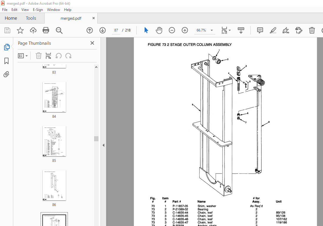 BT Prime Mover RR-30B Reach Truck Parts Manual - PDF DOWNLOAD