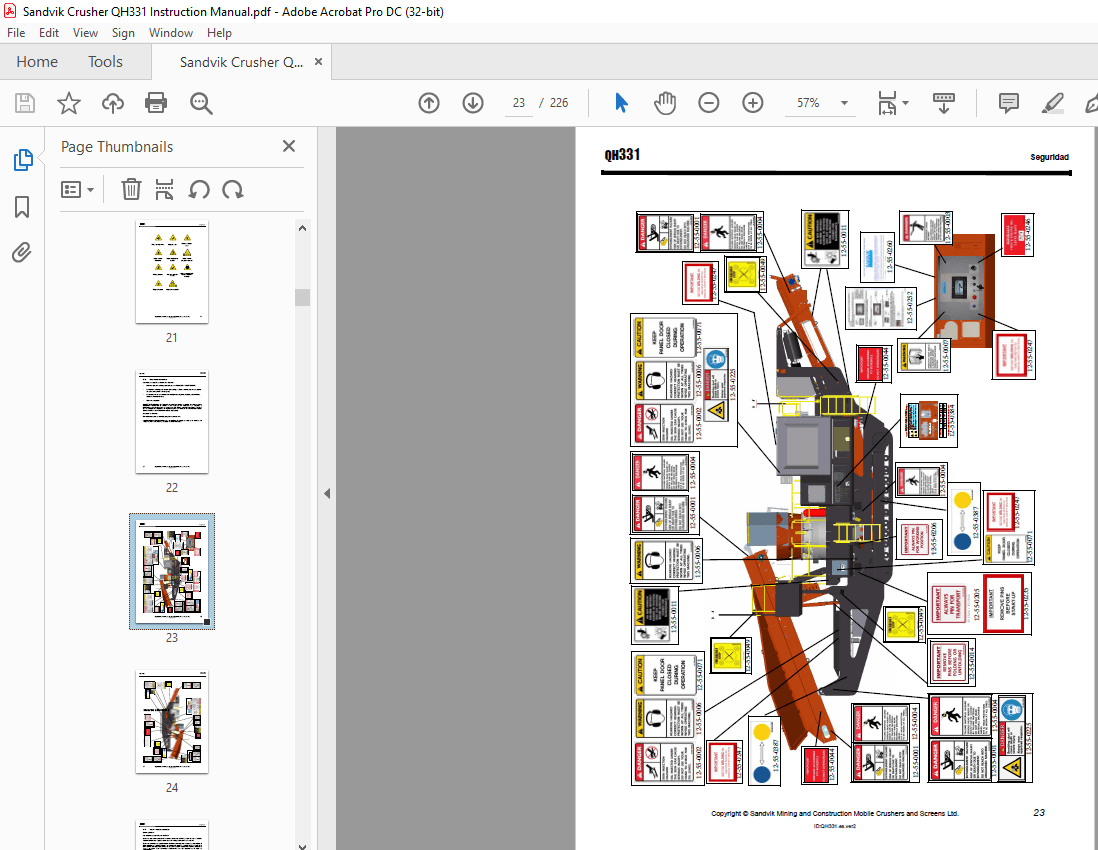 Sandvik Mining QH331 Operator’s Manual SN 1884BG – PDF DOWNLOAD