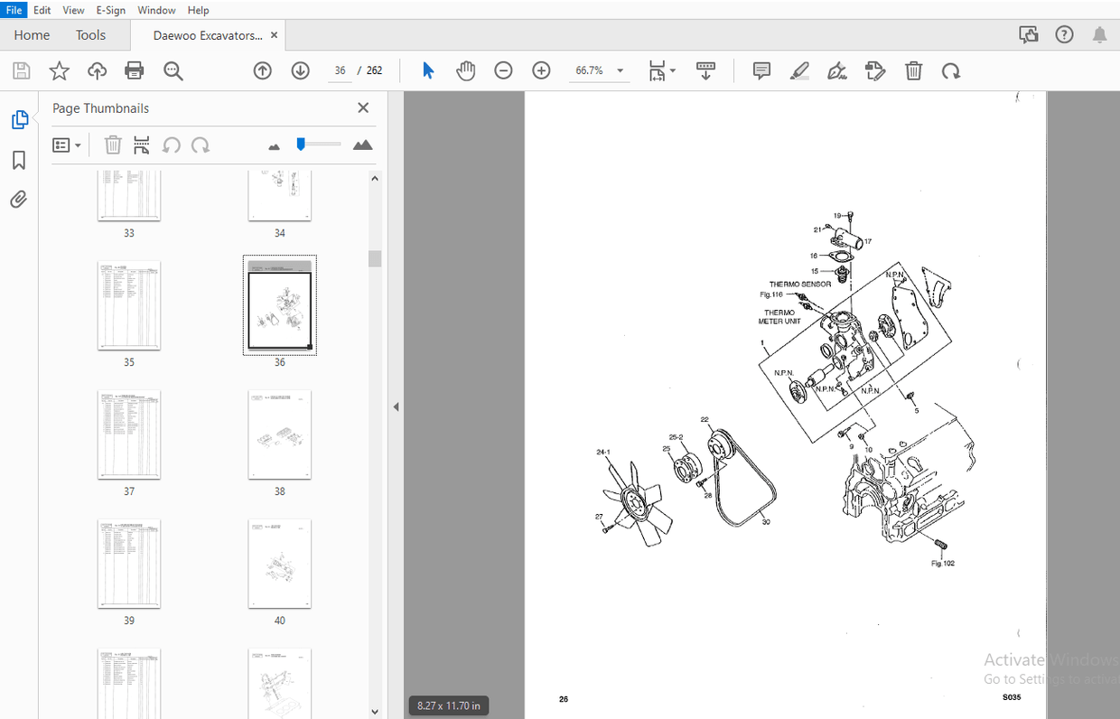 Daewoo Excavators Solar 035 Parts Manual – PDF DOWNLOAD