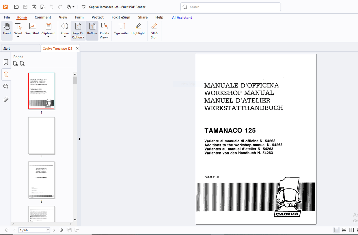 Cagiva Tamanaco 125 Workshop Manual - PDF DOWNLOAD