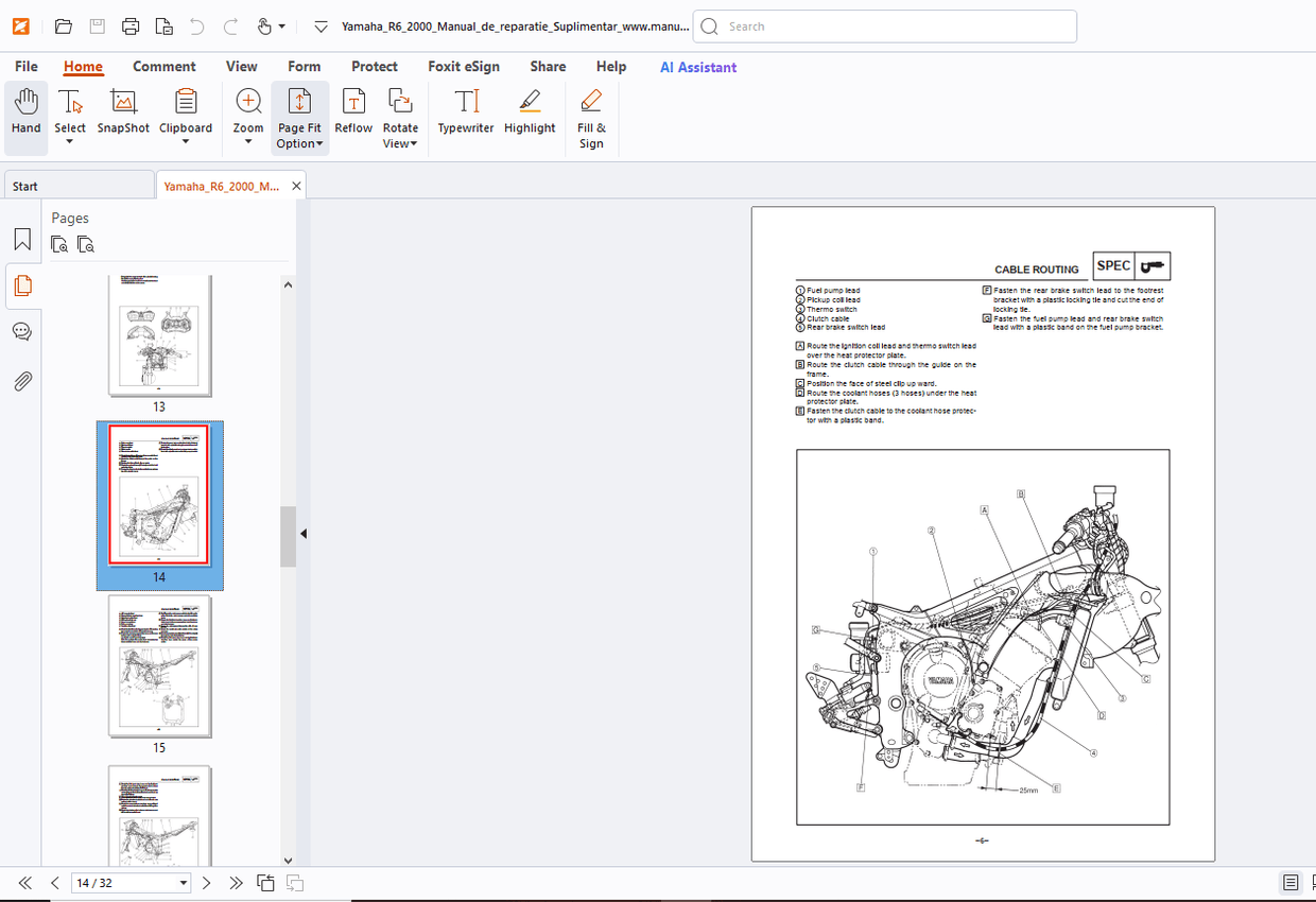 Yamaha YZF-R6(L)2000 Service Manual 5EB1-AE2 - PDF DOWNLOAD
