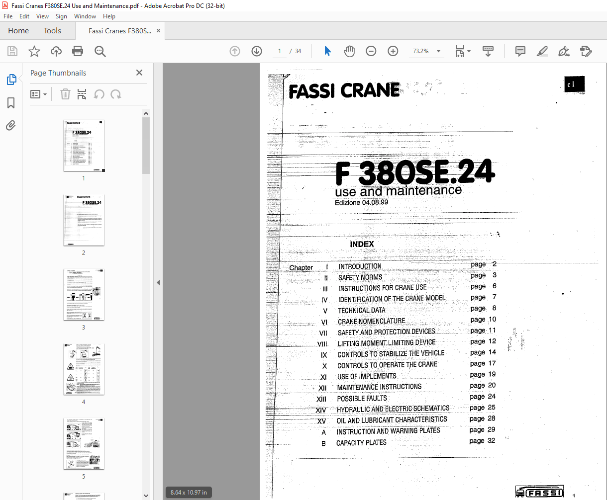 Fassi Crane F380SE.24 Use and Maintenance Manual – PDF DOWNLOAD