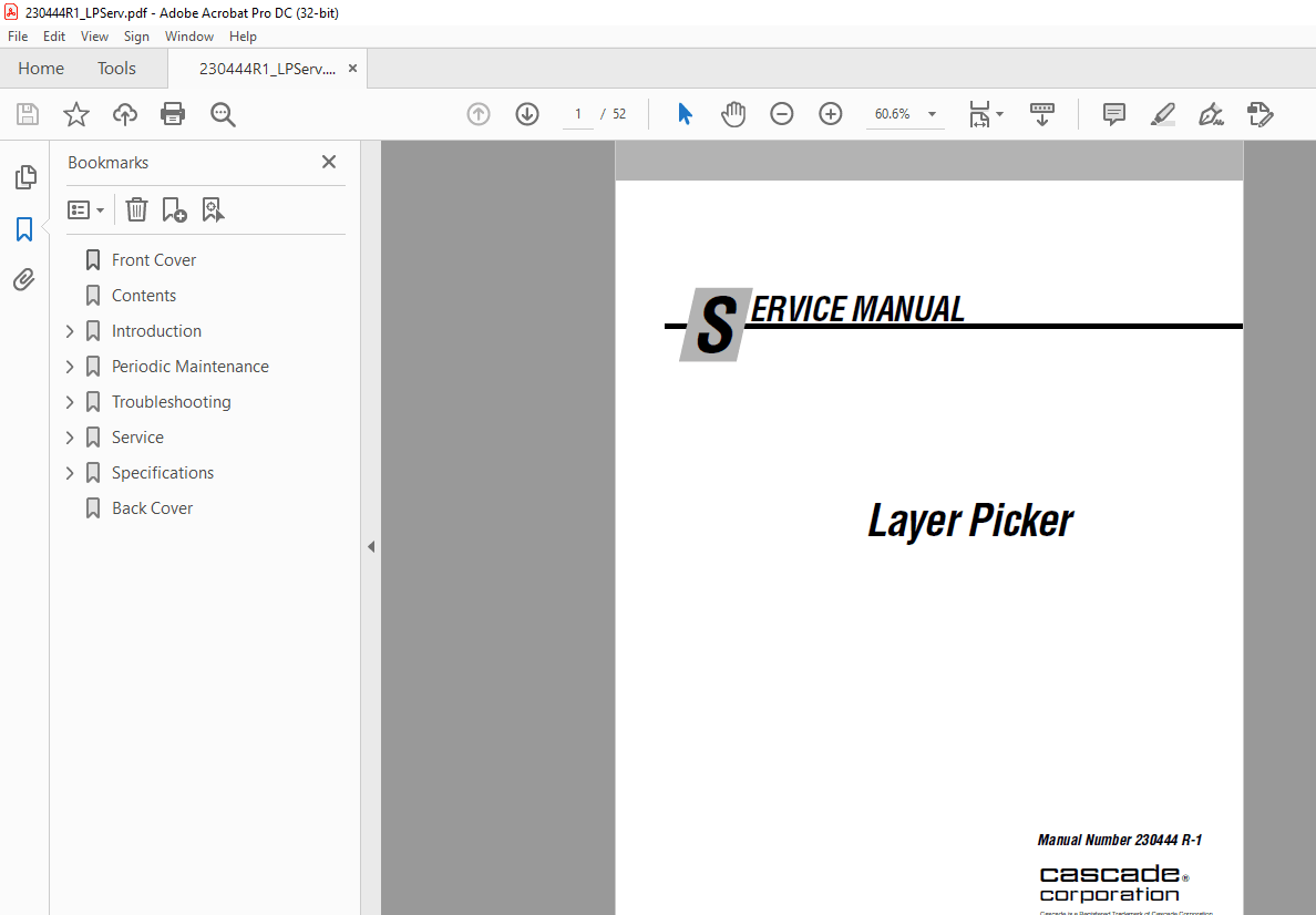 Cascade Layer Picker Service Manual - PDF DOWNLOAD