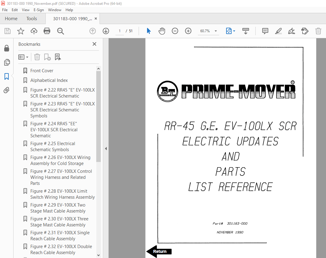 BT Prime-Mover RR-45 Electric Parts Manual - PDF DOWNLOAD