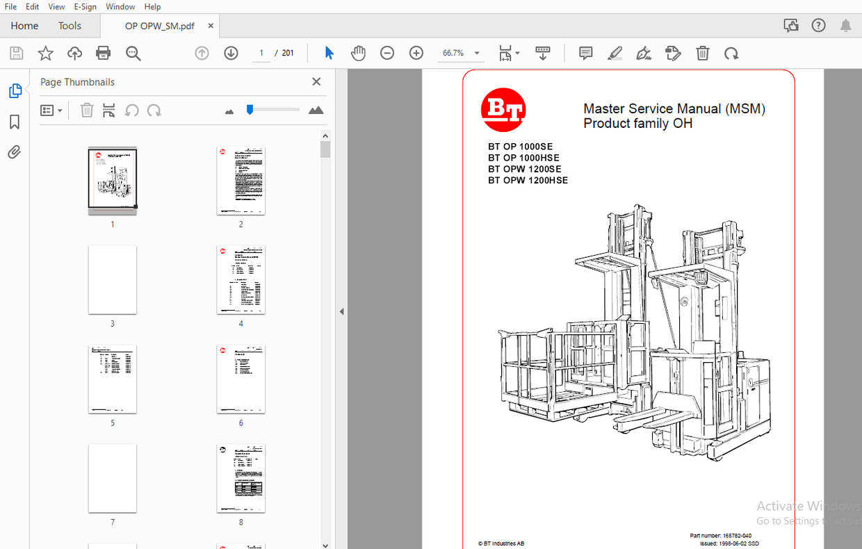 BT BT OP 1000SE BT OP 1000HSE BT OPW 1200SE BT OPW 1200HSE Master Service Manual – PDF DOWNLOAD