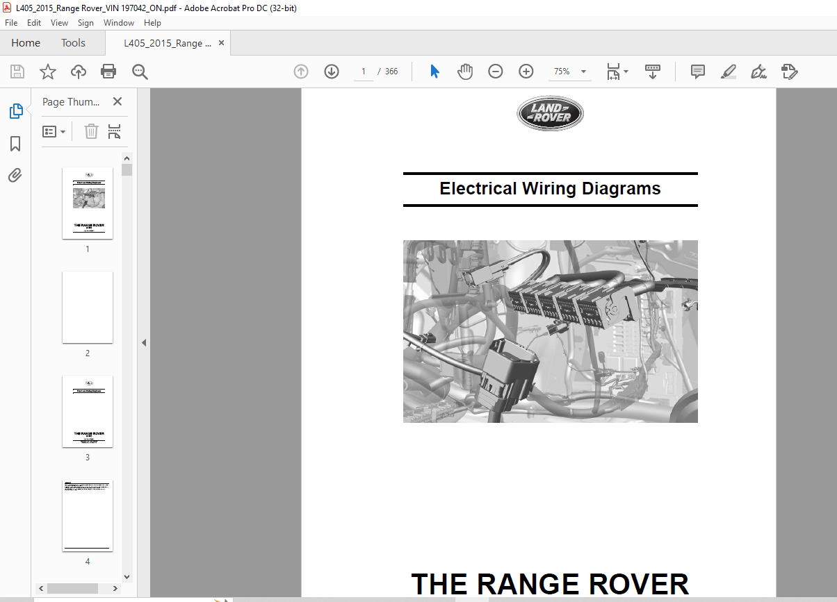 2014 Land Rover L405 RANGE ROVER (LHD) Electrical Wiring Diagrams ...