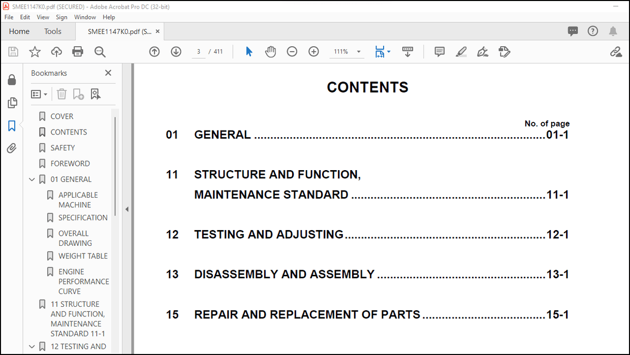 Komatsu 6D114 Series Engine Shop Manual SMEE1147K0 – PDF DOWNLOAD
