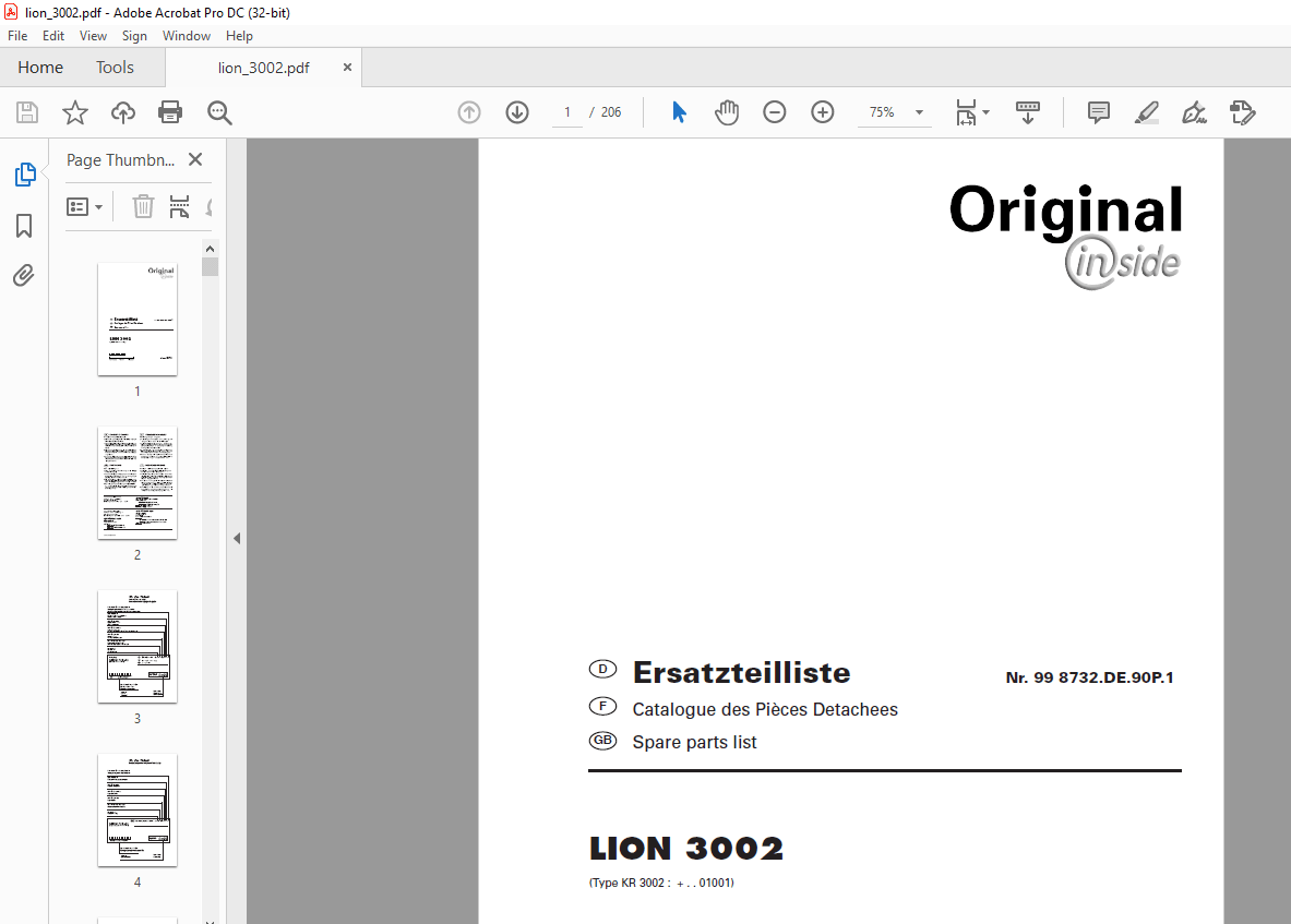 Pottinger Tractor LION 3002 Spare parts list Manual – PDF DOWNLOAD