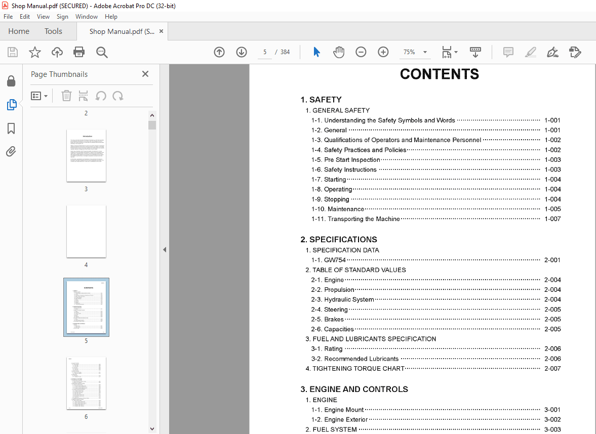 Sakai Asphalt Roller GW754 Shop Manual – PDF DOWNLOAD
