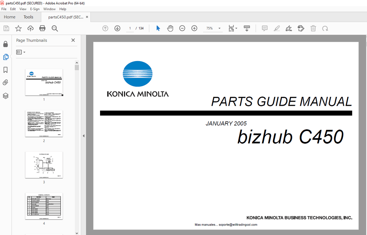 Konica Minolta bizhub C450 Parts Manual - PDF DOWNLOAD
