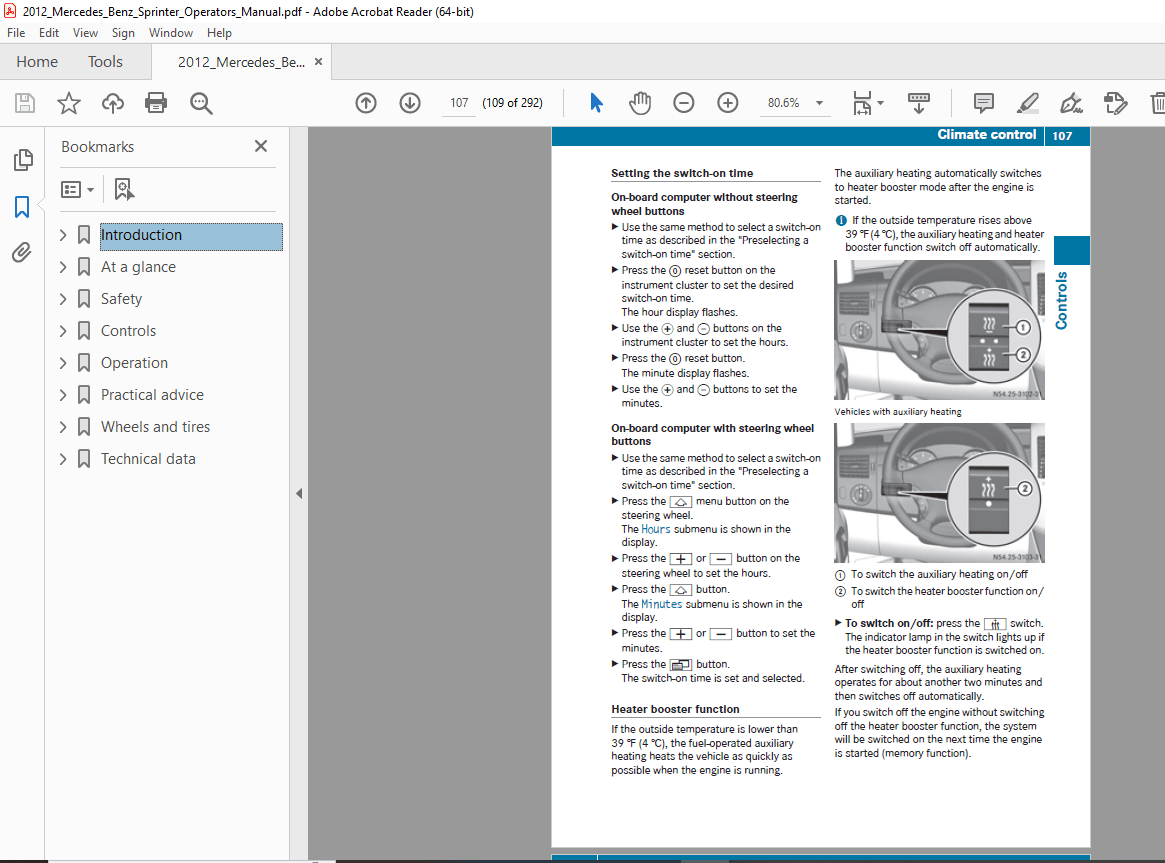 Mercedes-Benz 2012 Sprinter Operators Manual - PDF DOWNLOAD