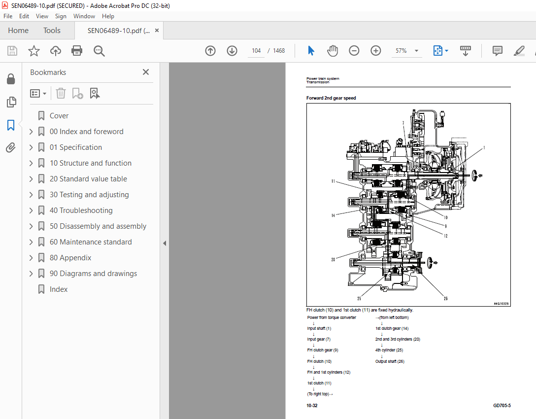 Komatsu MOTOR GRADER GD705-5 Service repair workshop Manual