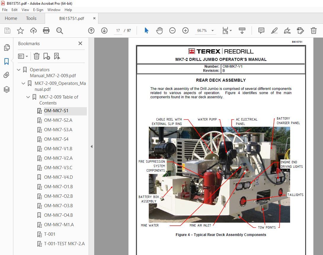 CAT Bucyrus Reedrill MK7-2 Drilling Equipment 2-Boom Drill Jumbo Operator Manual SN MK7-2-009 PDF