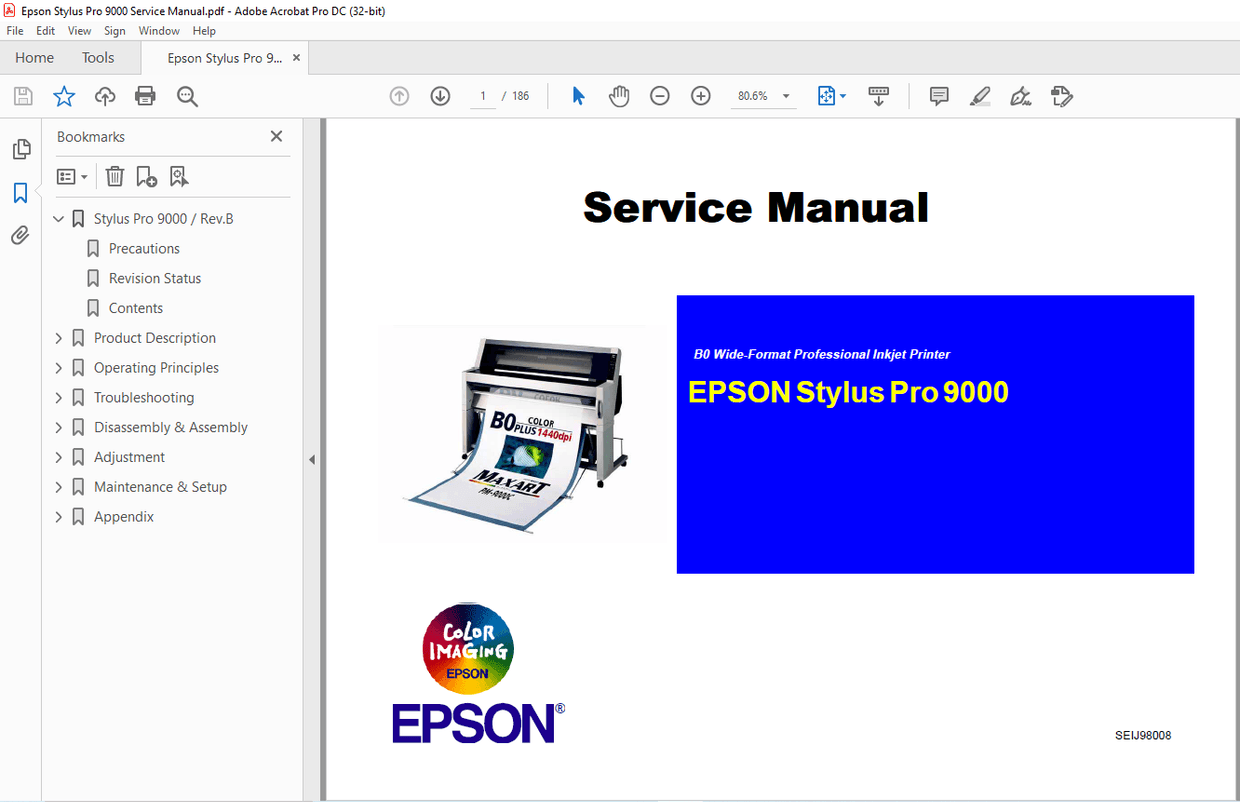 Epson Stylus Pro 9000 Service Manual - PDF DOWNLOAD