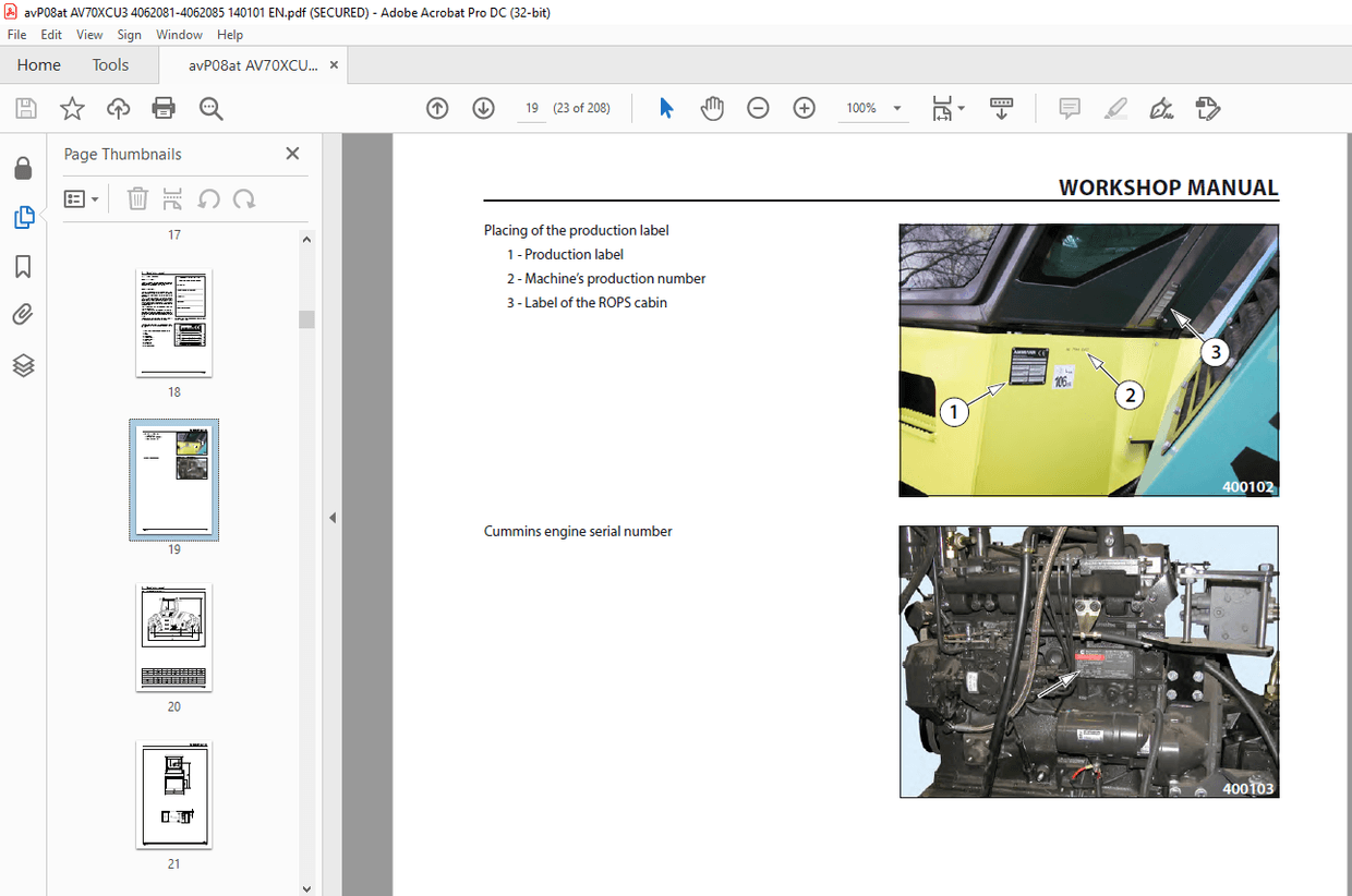 Ammann AV 70 X Tandem Roller 3 Workshop Manual 4062081 PDF