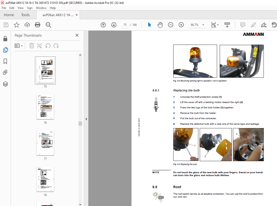Ammann ARX 12 ARX 16 ARX 20 Tandem Roller Operating Manual - PDF