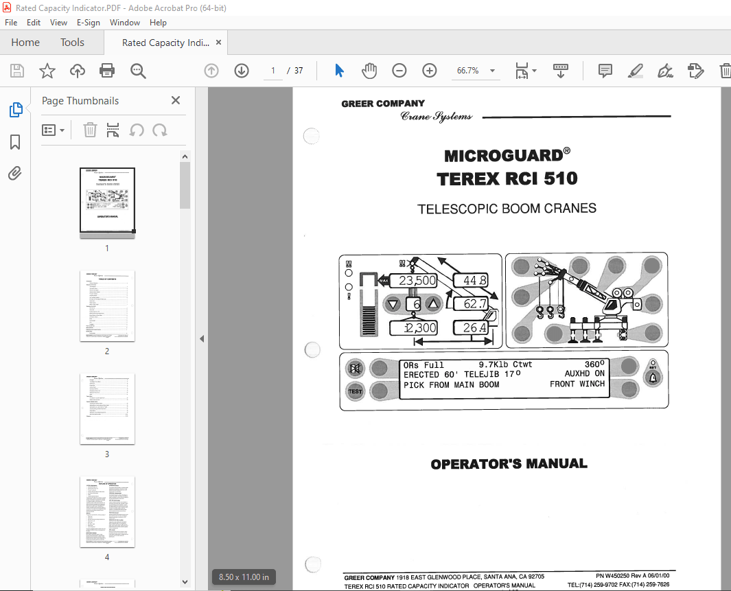 MICROGUARD Terex Telescopic Boom Crane RCI 510 Operator’s Manual – PDF ...
