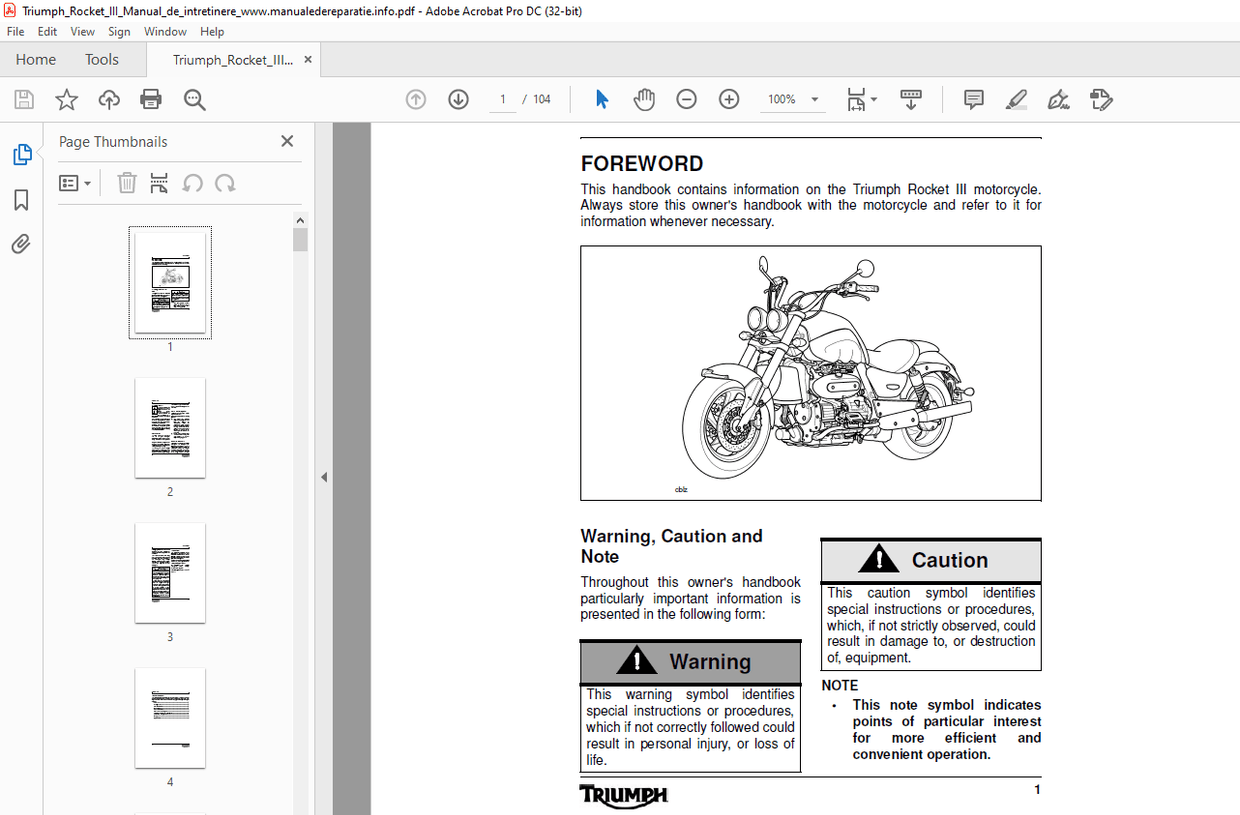 Triumph Rocket III Service Manual - PDF DOWNLOAD