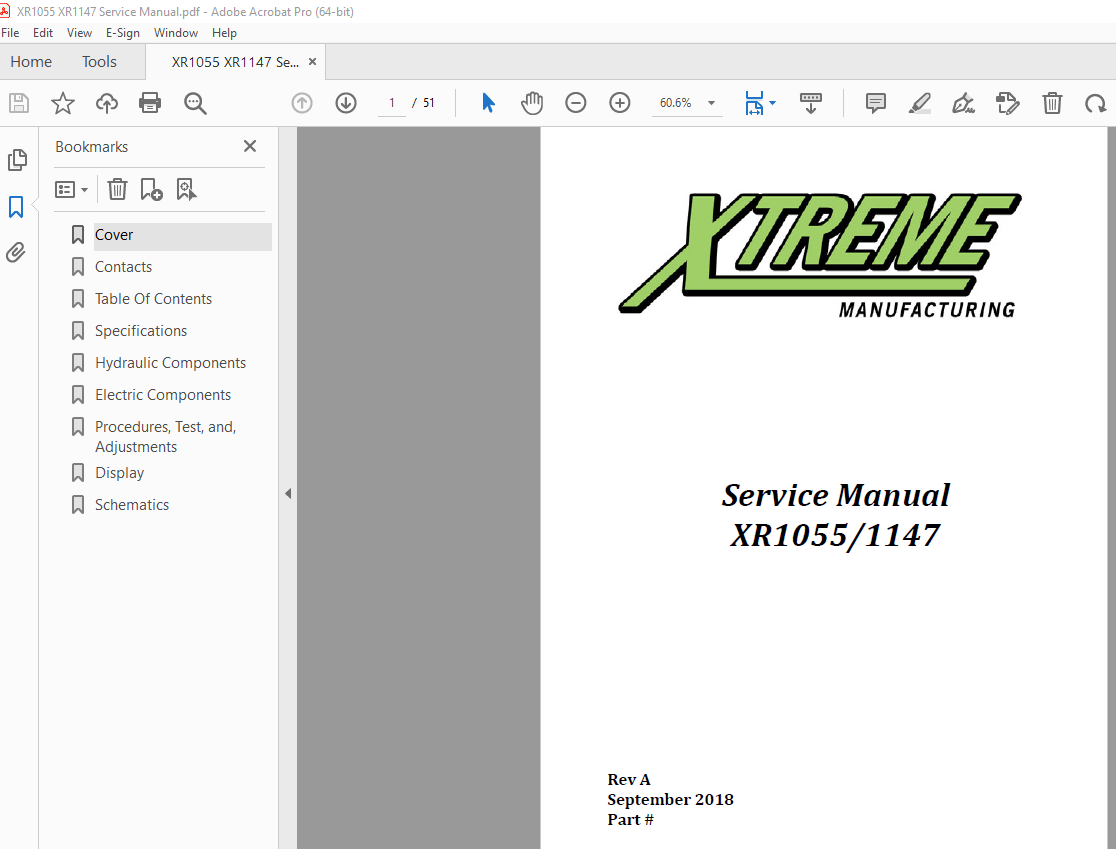 XTREME Telehandler XR1055-XR1147 Service Manual – PDF DOWNLOAD