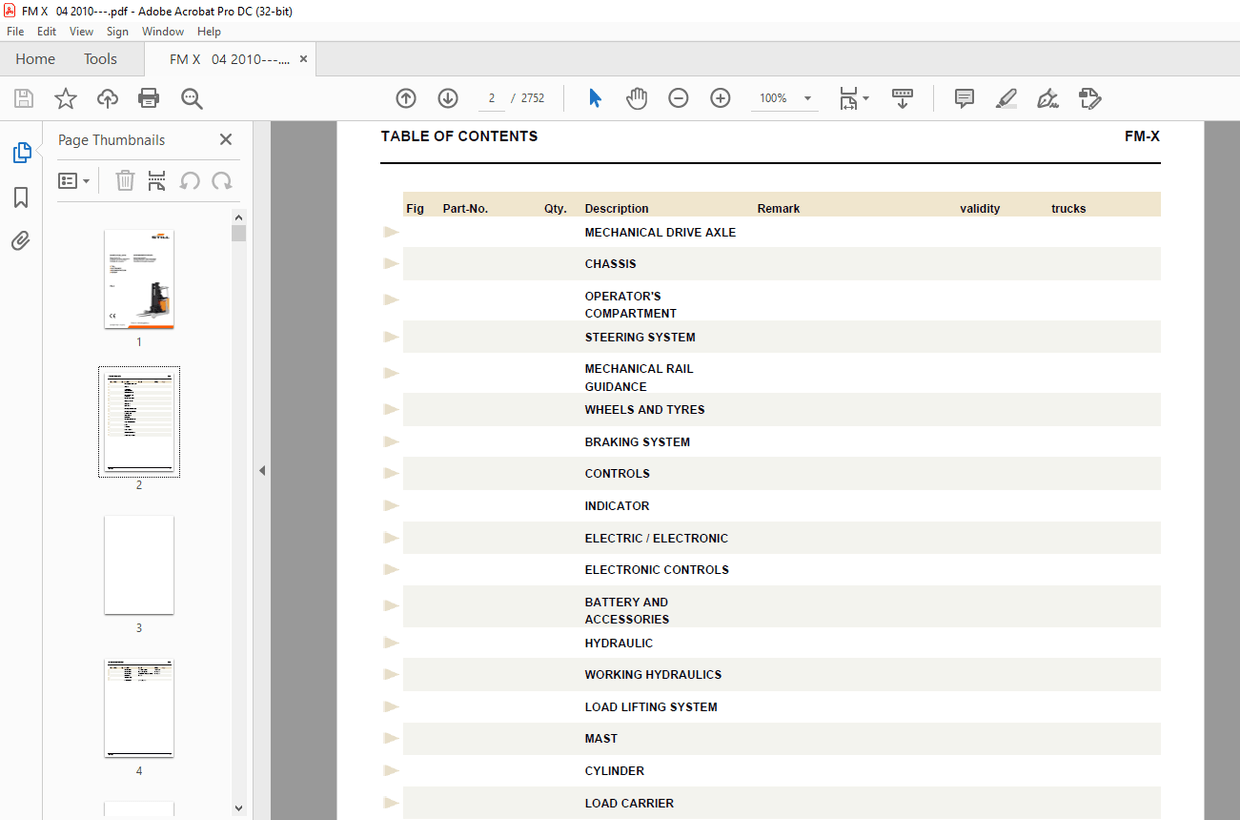 STILL STED Forklift FM-X Reach mast stacker Spare Parts List Manual – PDF DOWNLOAD