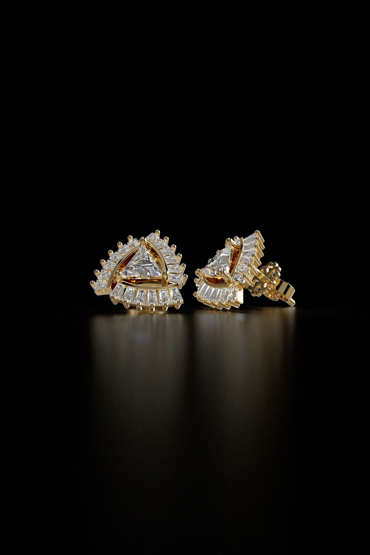 SAL Jewelry 011 Stud Earrings - 3D print model - Timeless Sparkle in ...