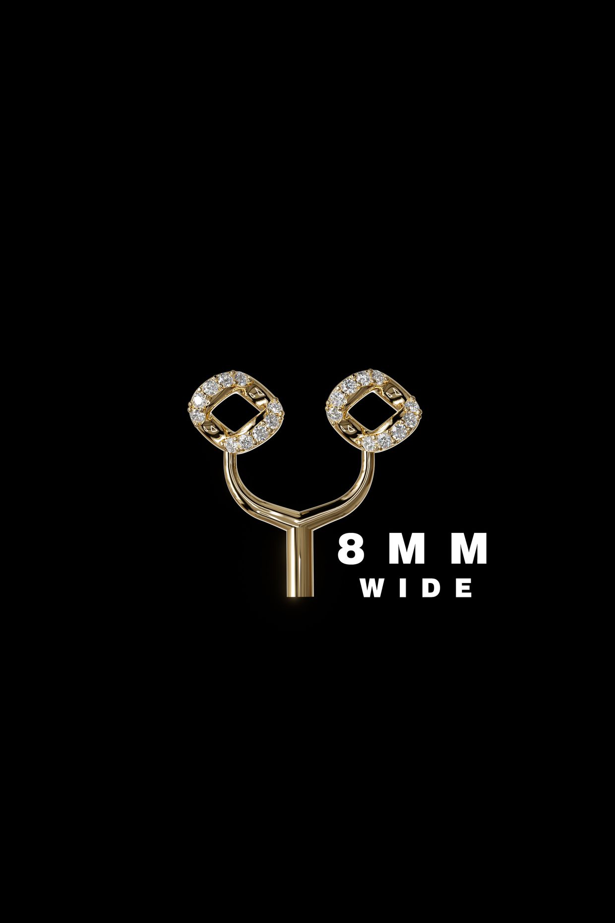 Luxury Diamond 8mm Cuban Chain Link Connector – 3D Jewelry Design STL File