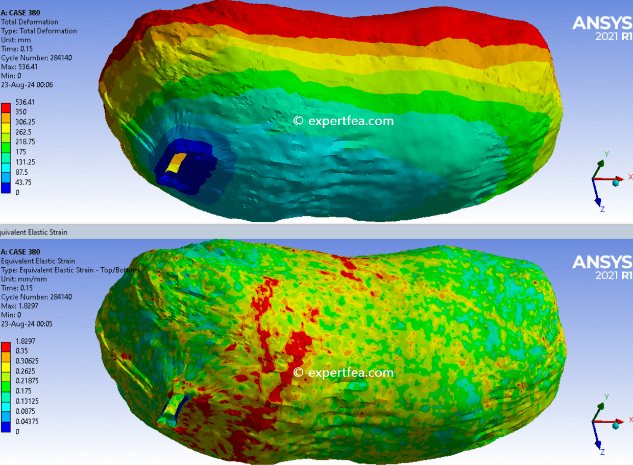 ANSYS Workbench 2021 R1 WBPZ archive + 3D file for CASE 380 inflating a ...