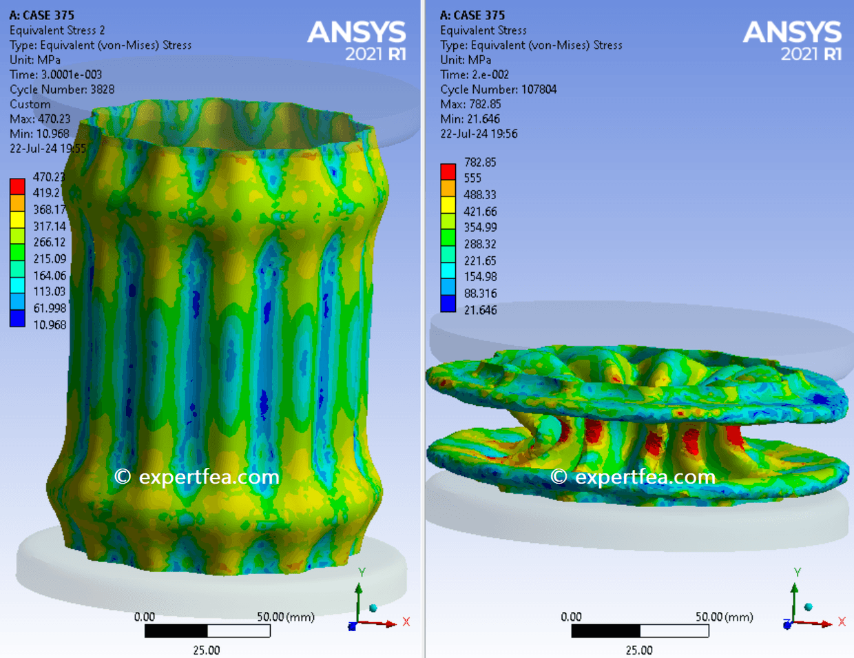 ANSYS Workbench 2021 R1 WBPZ archive + 3D file for Compression of a Laterally Corrugated AL Tube