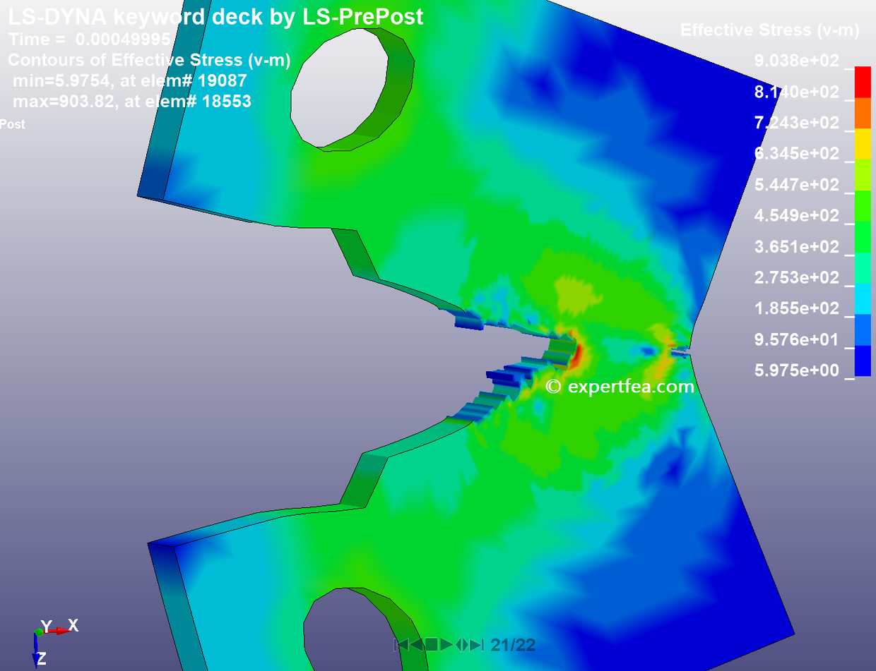 LS-DYNA FINITE ELEMENT ANALYSIS - Fracture simulation of a steel ...