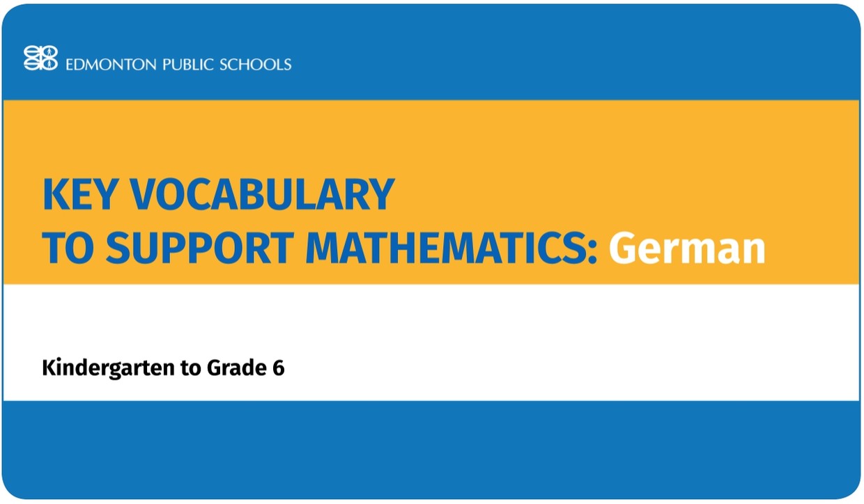 Key Vocabulary to Support Mathematics K-6: German