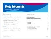 Mots fréquents : Maternelle à la 3e année