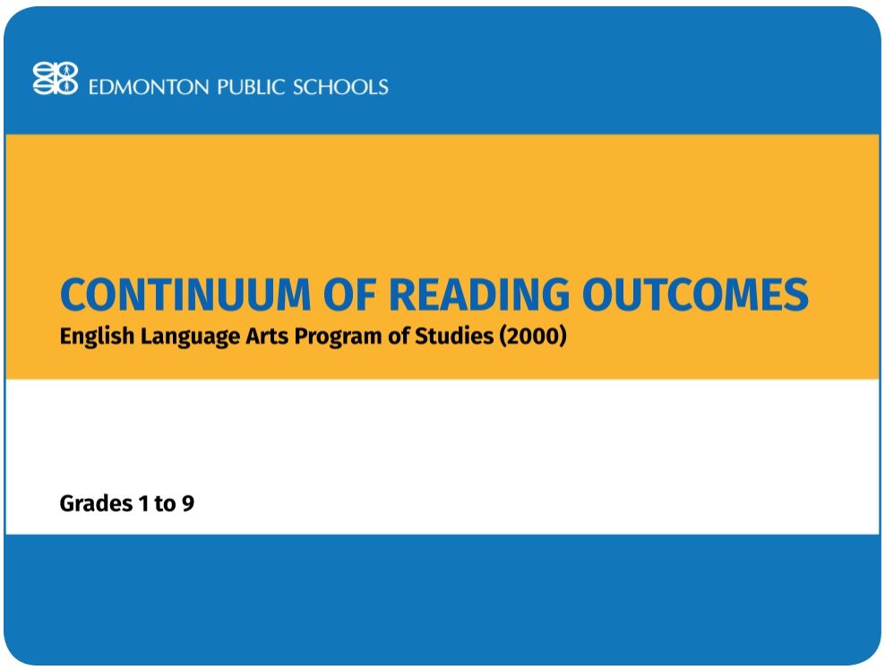 Continuum of Reading Outcomes in the English Language Arts Program of ...