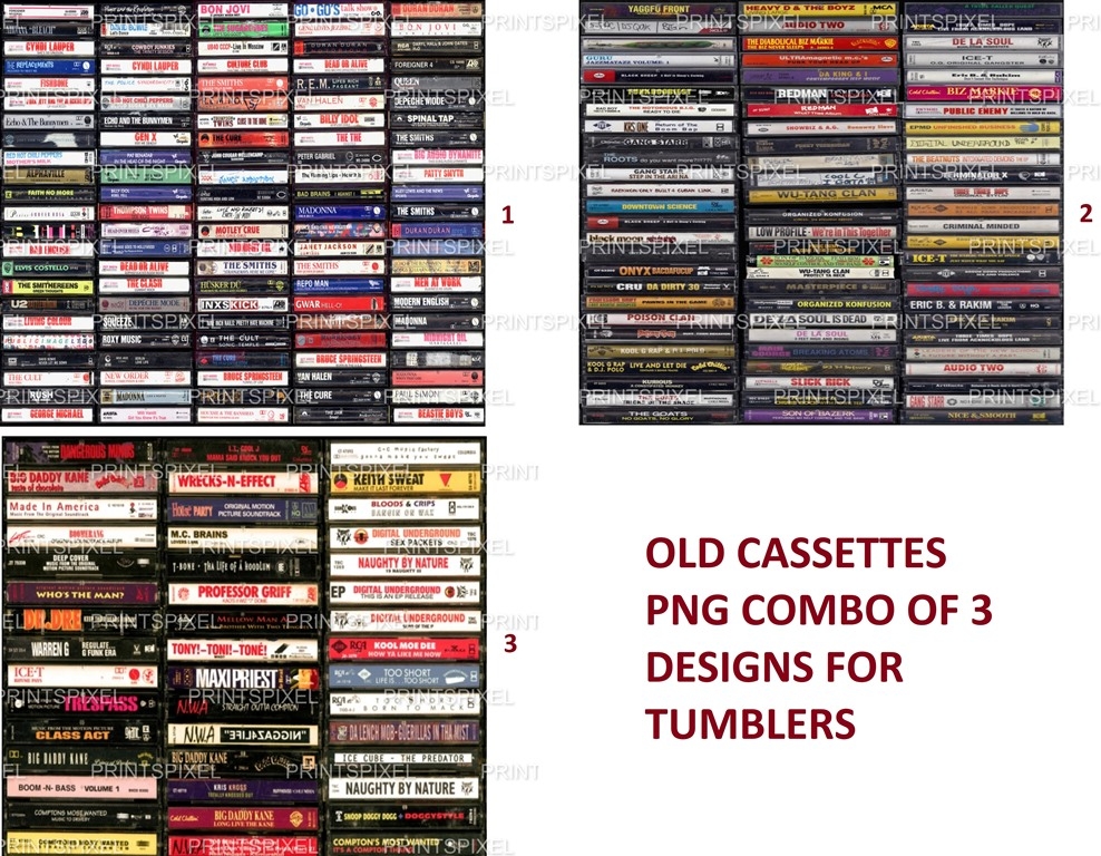 70s 80s 90s Retro Old Cassettes Tapes Stack Tumbler PN