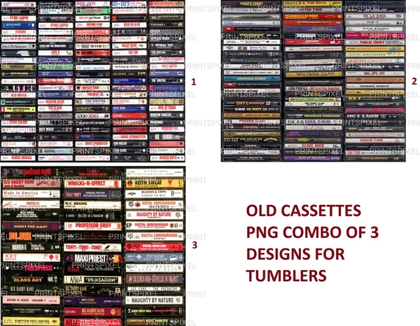 70s 80s 90s Retro Old Cassettes Tapes Stack Tumbler PN