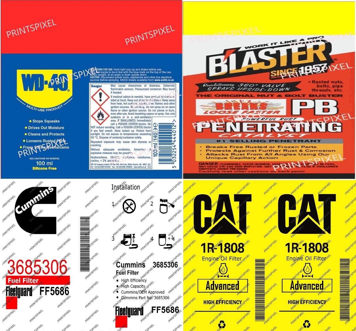Digital Garage Motor Label Download Files JPG PNG SVG - Combo of WD40 ...
