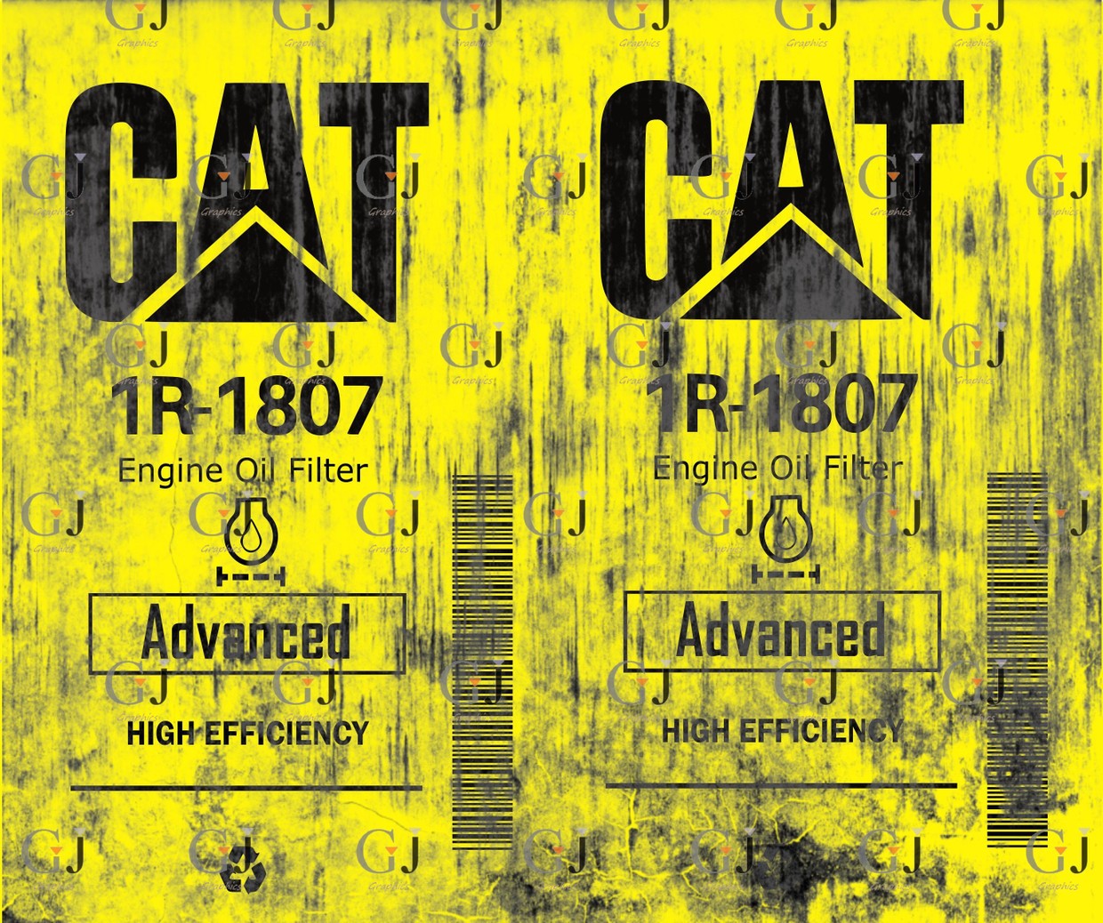 Dirty Tumbler - CAT Oil File Filter 1807 Label Caterpillar Motor Engine ...