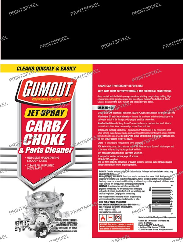 Digital Gumout Carb/Choke Label Download Files JPG PNG