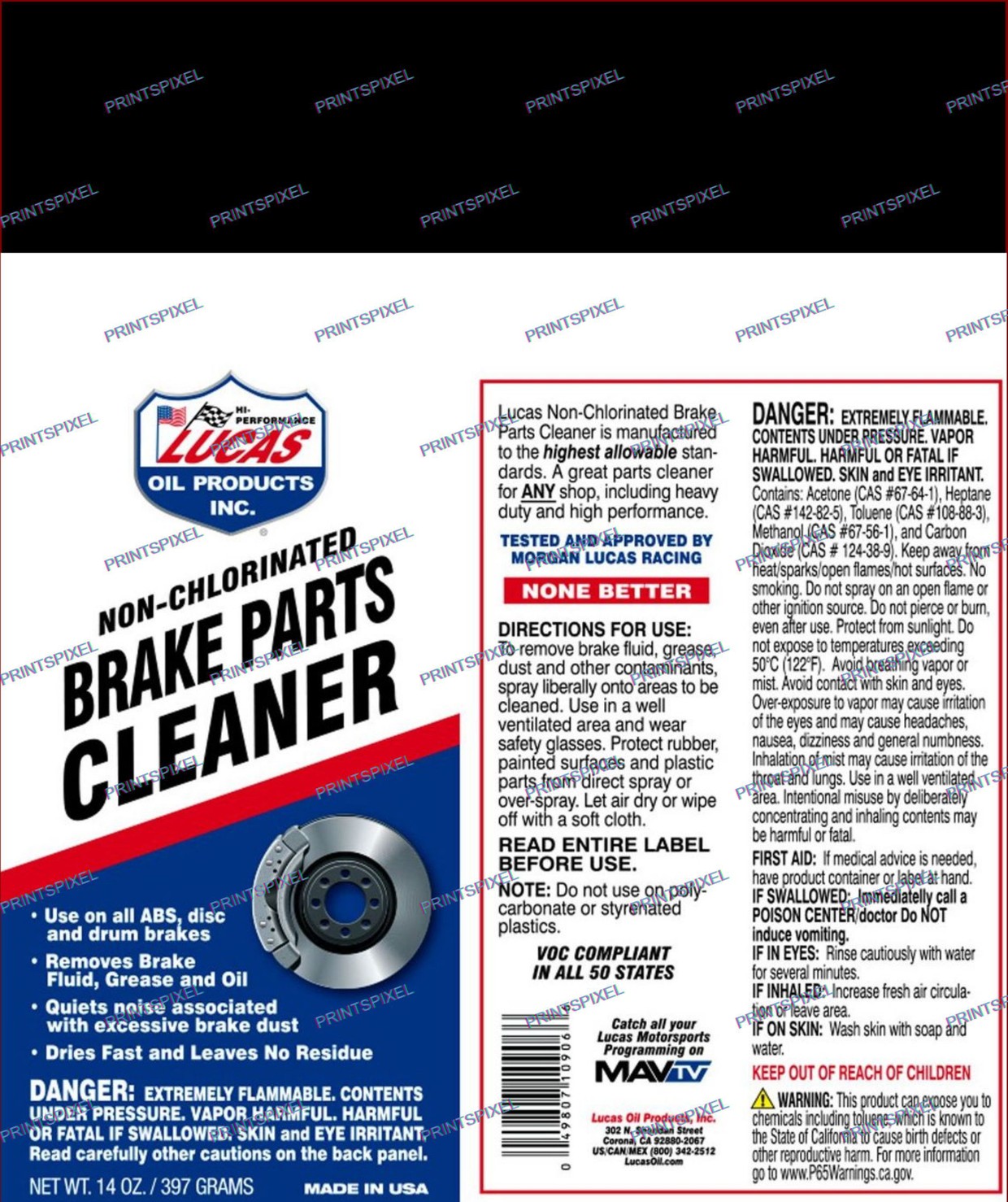 Brake Parts Cleaner Label Download Files JPG PNG SVG PDF