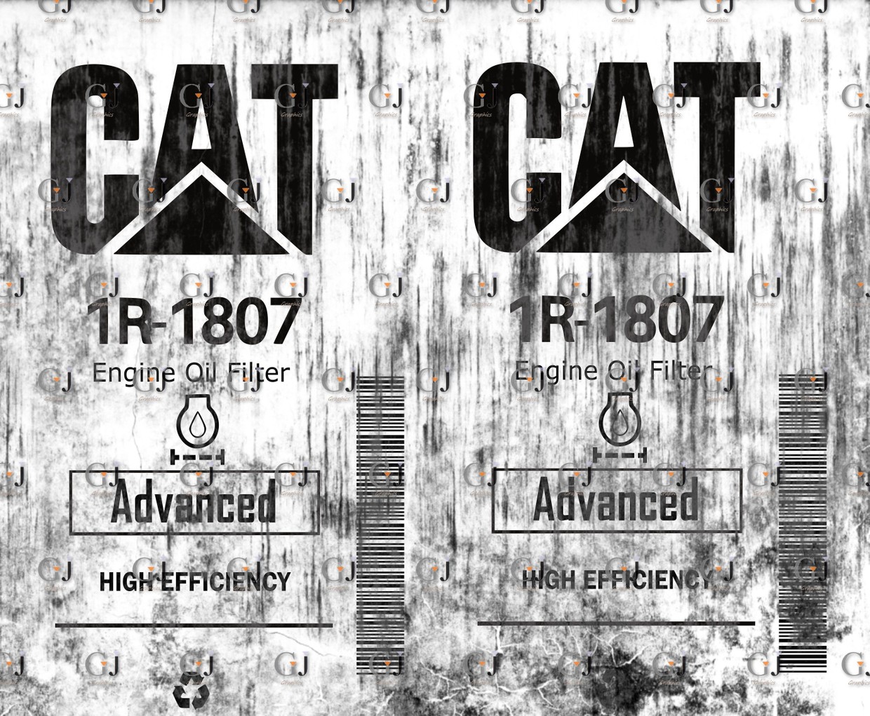 CAT Oil Filter PNG Label 1807 Dirty Clear Tumbler File Caterpillar ...