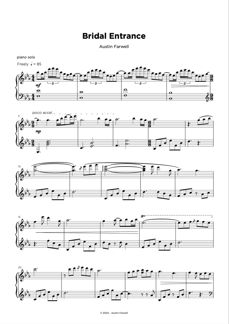 Austin Farwell Sheet Music | Deep Breaths + Dreaming + New Home