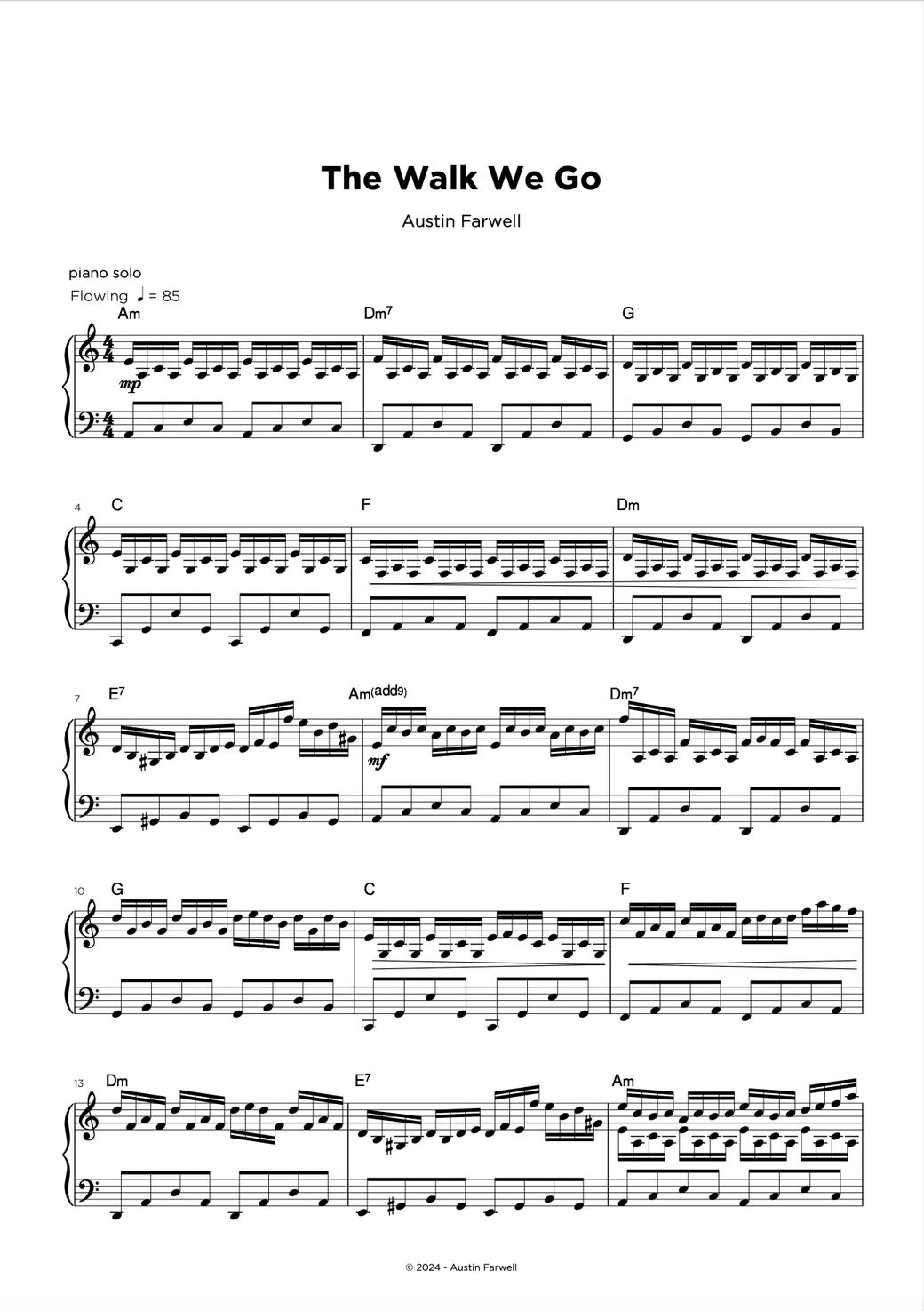 Austin Farwell Sheet Music | Deep Breaths + Dreaming + New Home