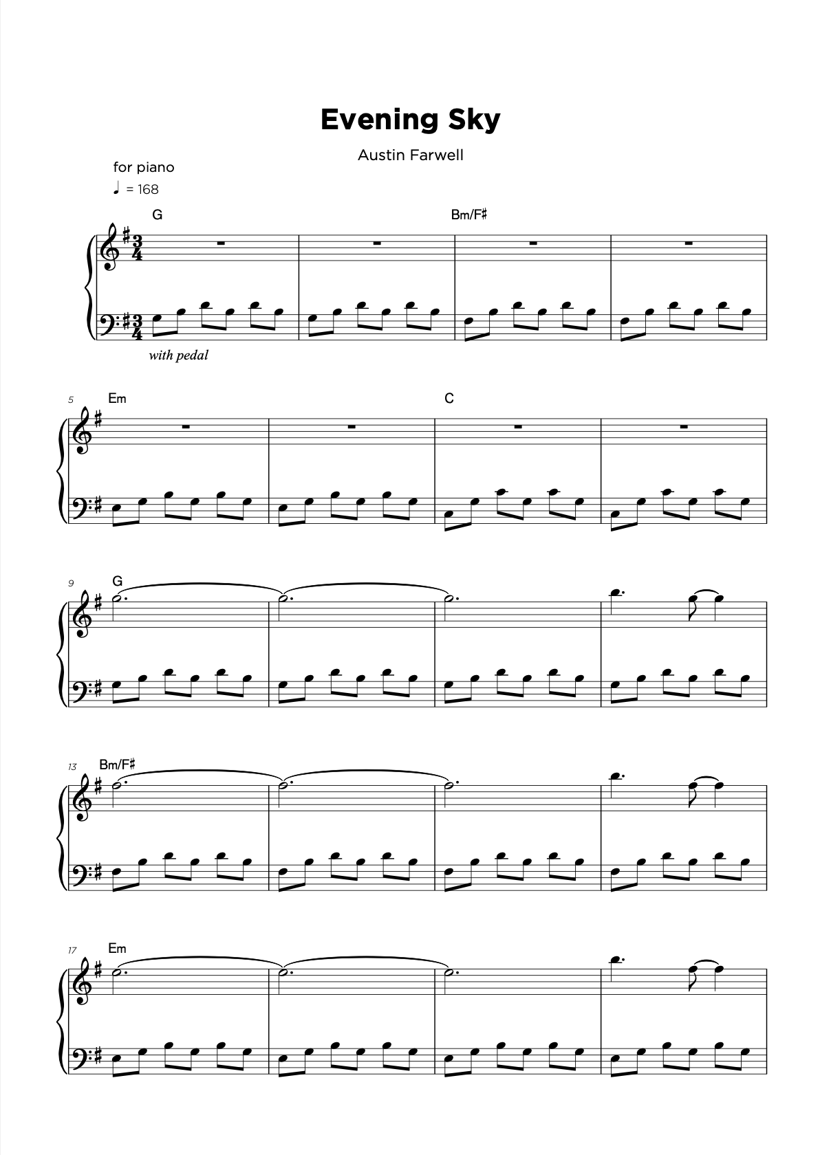 Austin Farwell Sheet Music | Deep Breaths + Dreaming + New Home