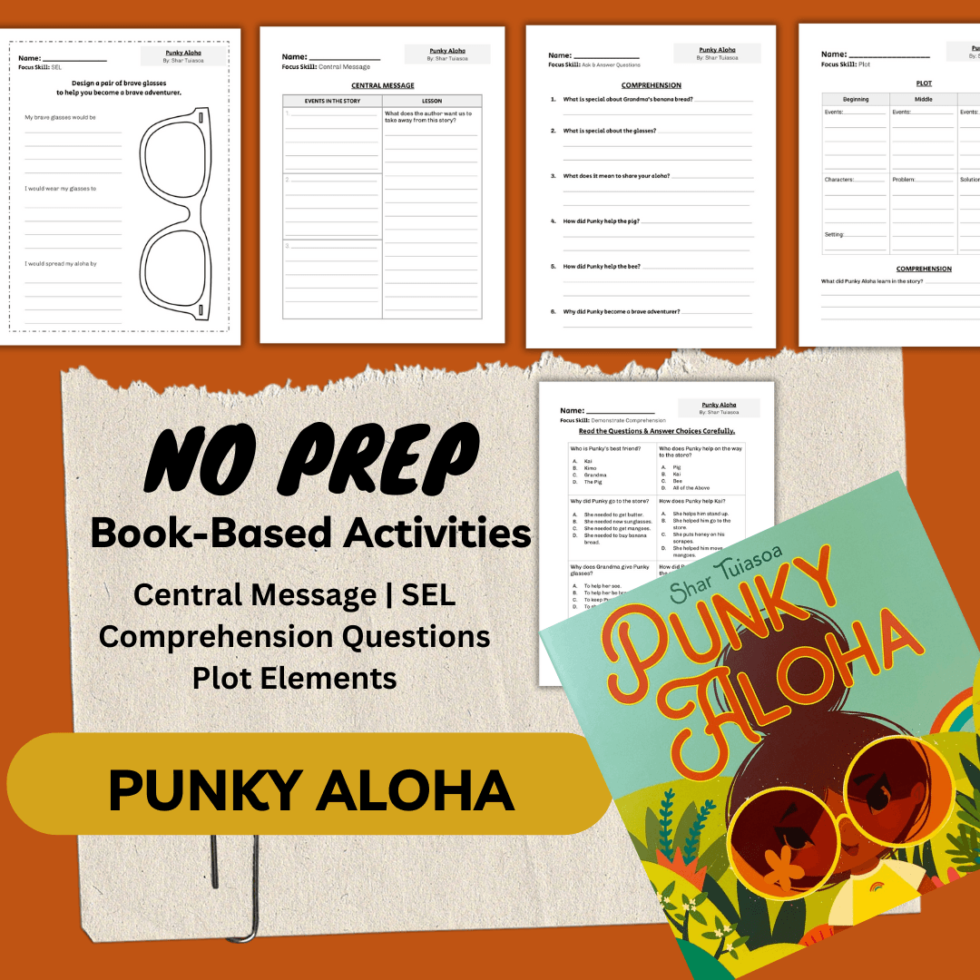 Punky Aloha by Shar Tuiasoa Lesson Plan Activities