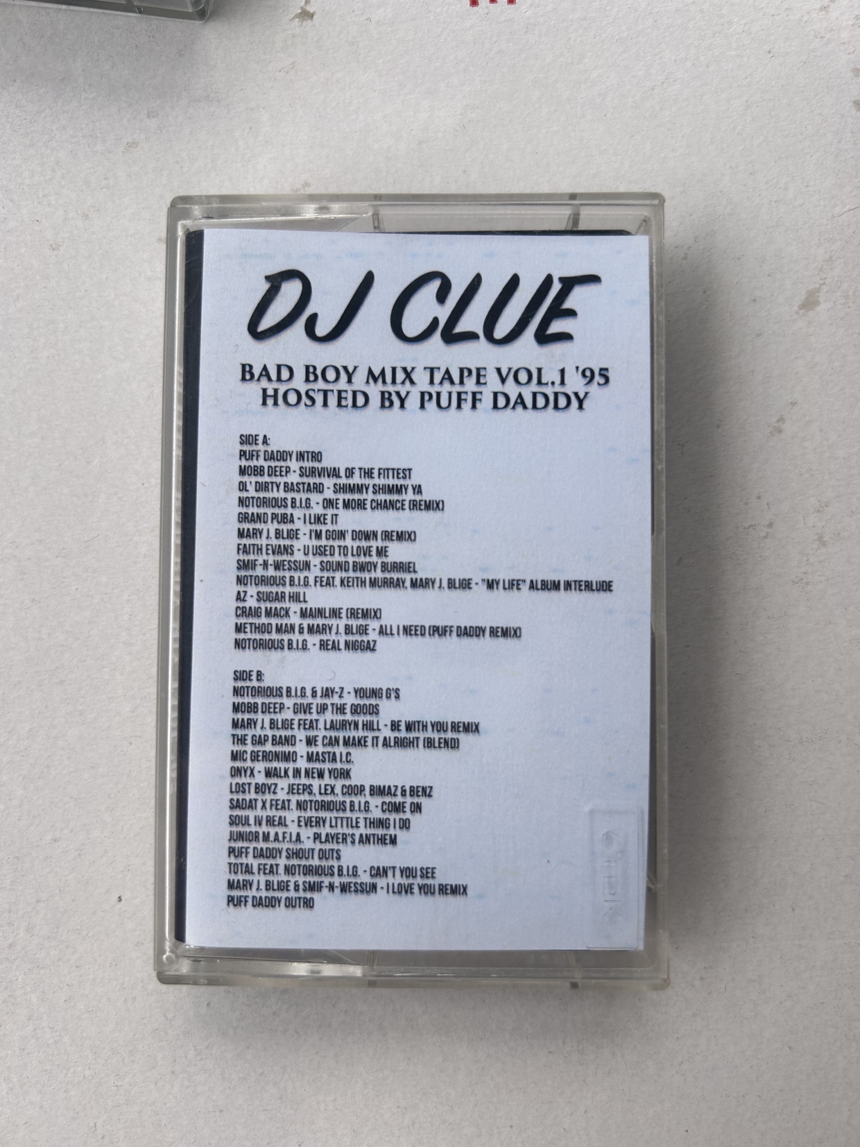 DJ CLUE? BAD BOY MIXTAPE VOL.1 90S HIP HOP CASSETTE TAPE
