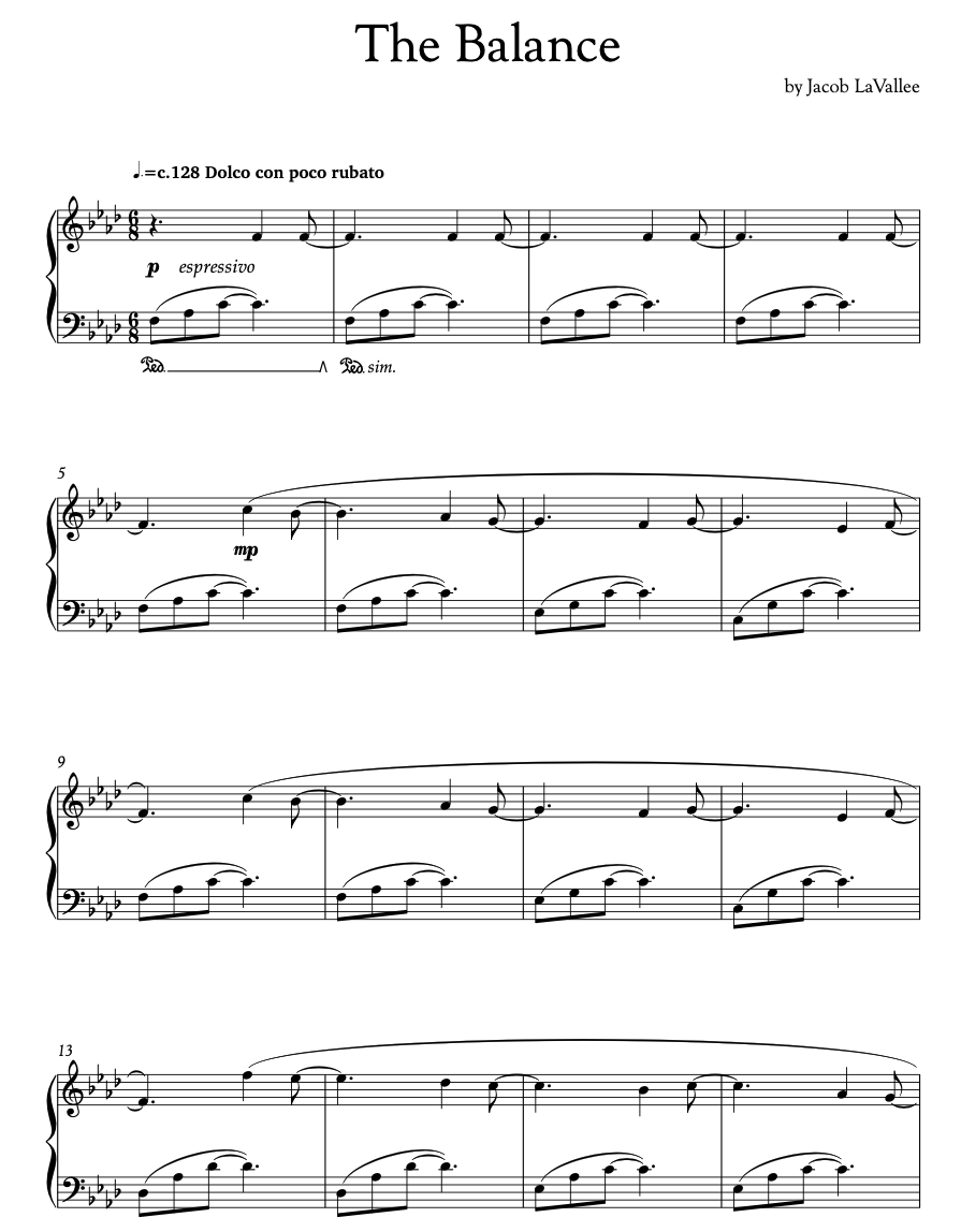 Jacob LaVallee Sheet Music