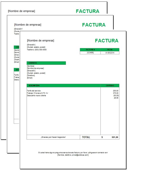 Modelo De Factura Gratis Modelo Factura | Excel Gratis