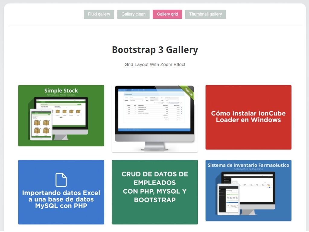 Script gratis: 4 galerías de imágenes desarrolladas con PHP, MySQL y ...