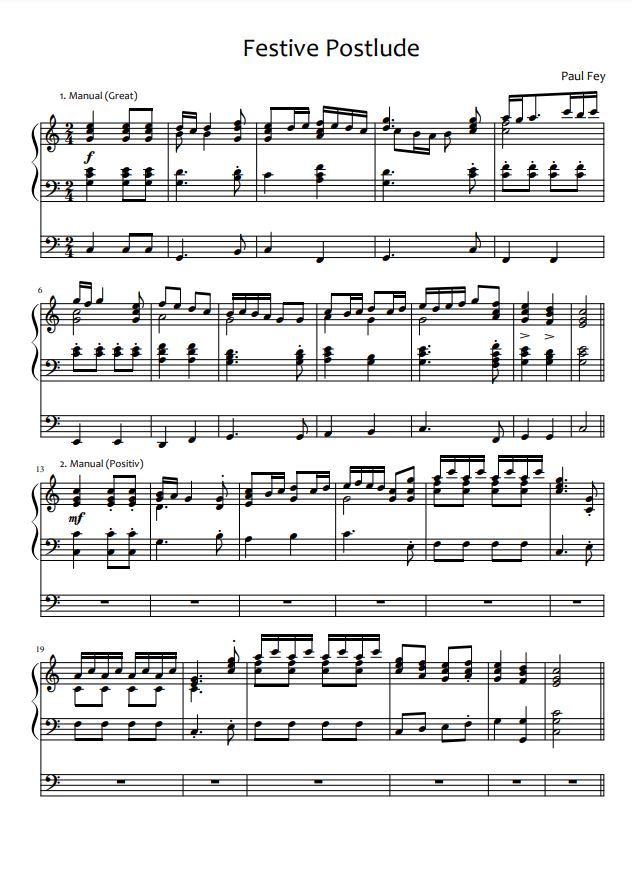Festive Postlude In C Major Sheet Music
